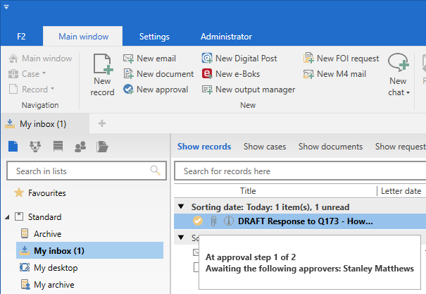 Receiving and managing approvals :: F2 Docs